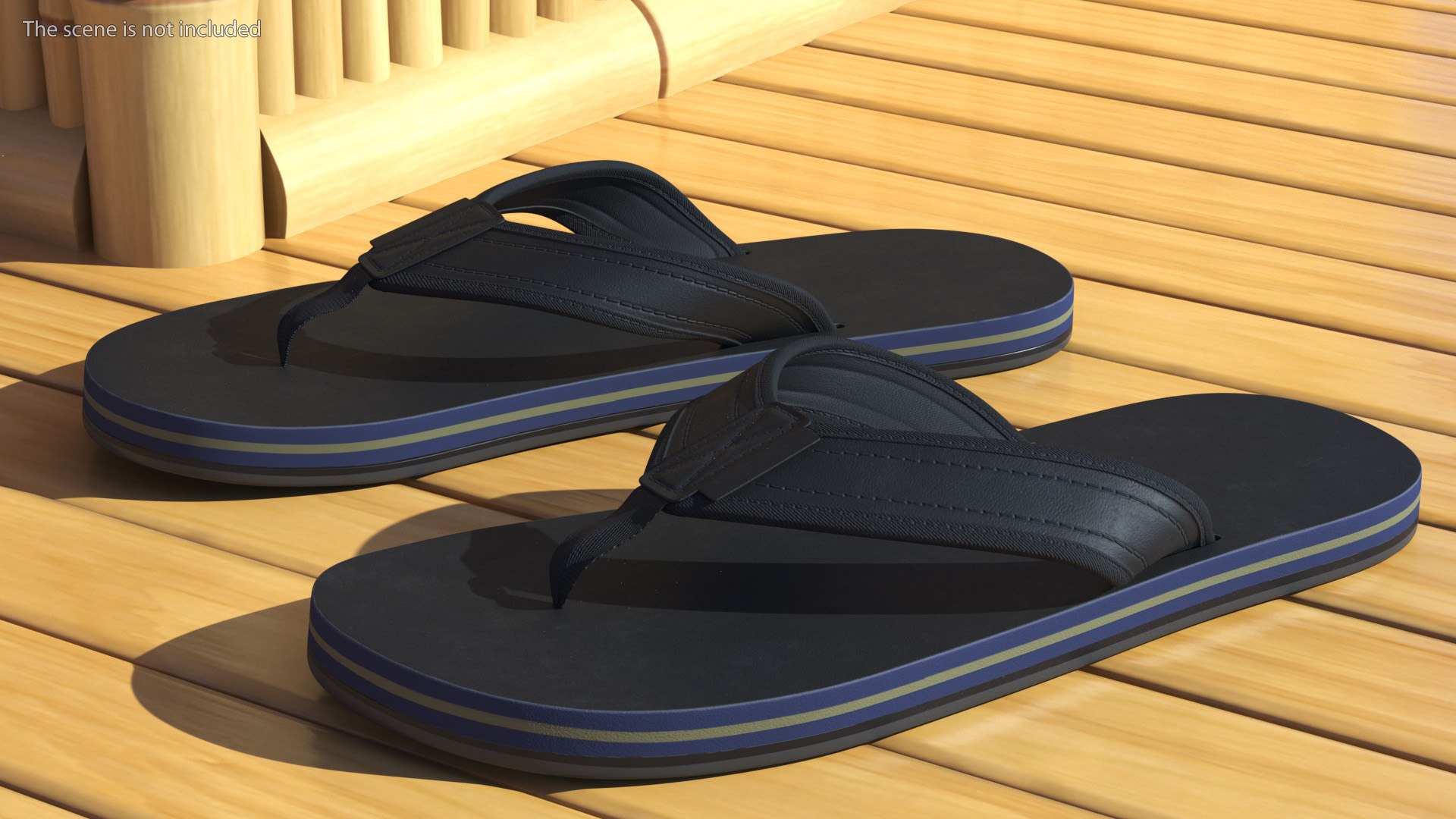 Slippers Black 3D Model - TurboSquid 1997962