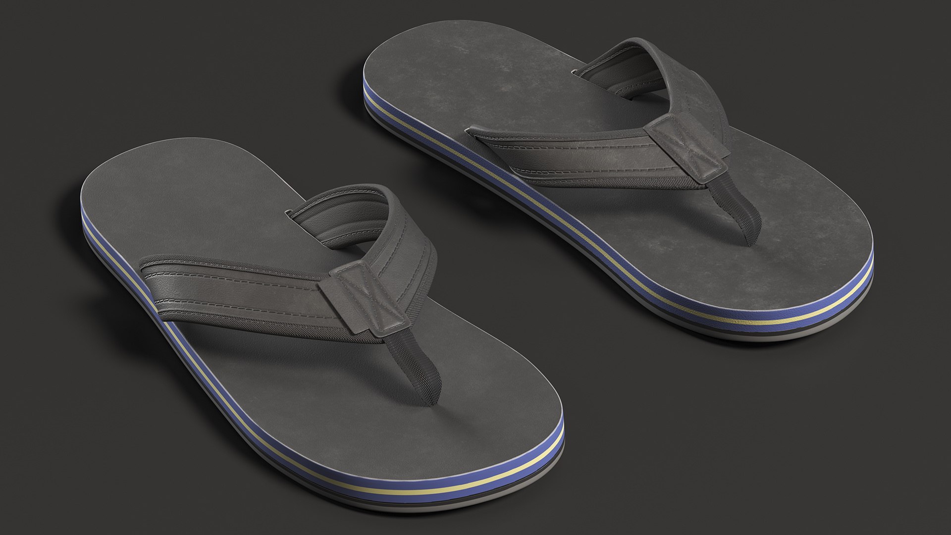 Slippers Black 3D Model - TurboSquid 1997962