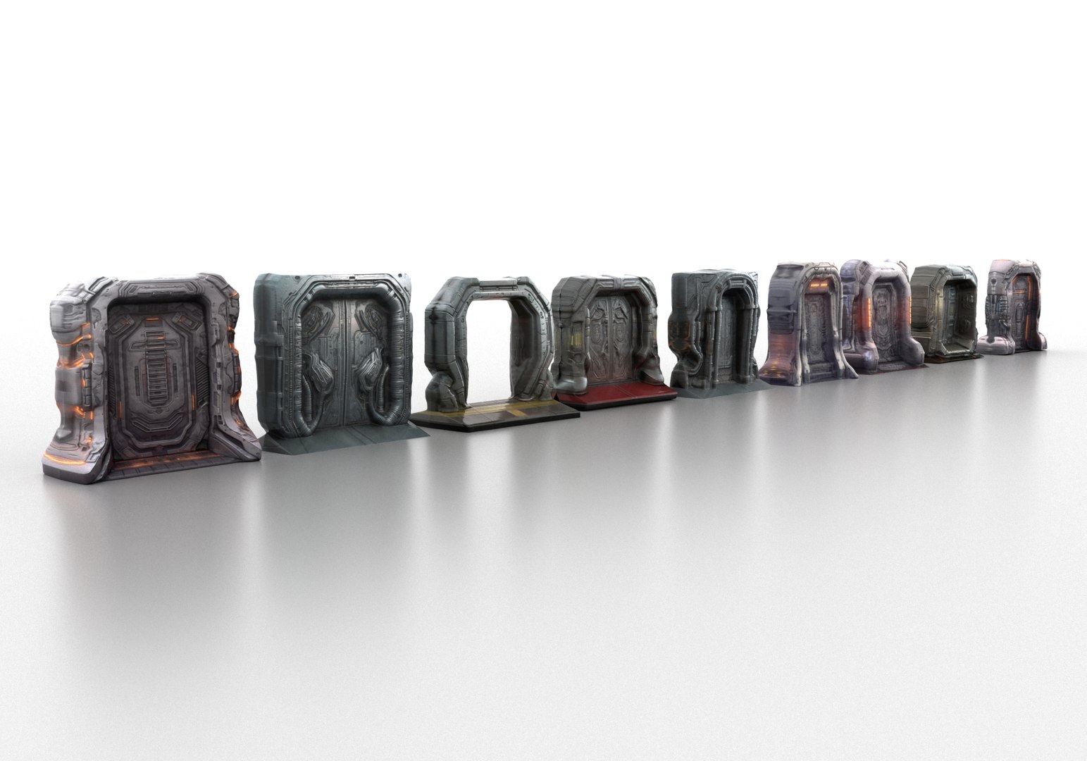 SCI FI GATE DOOR PACK 9 3D - TurboSquid 2064007