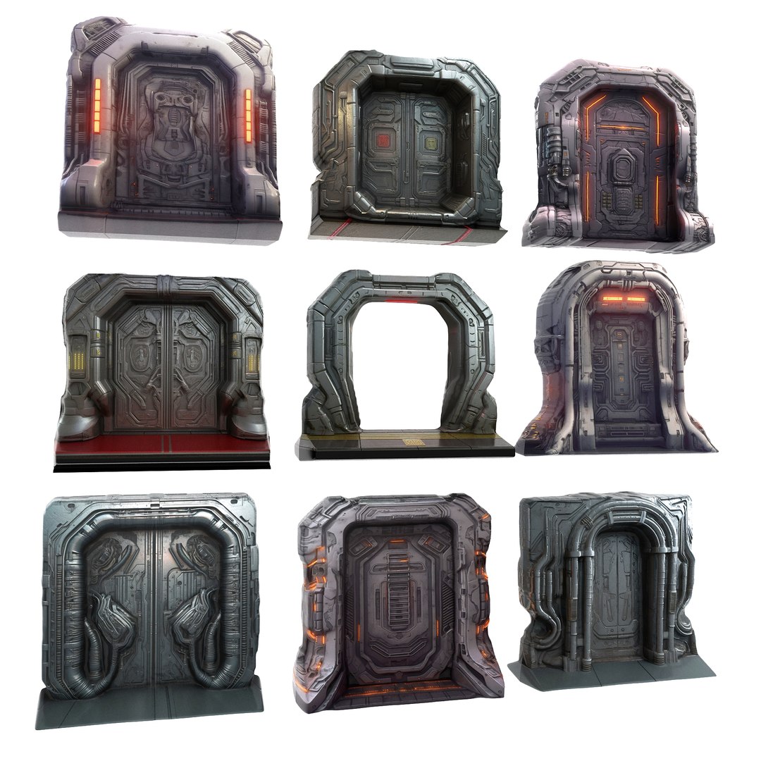 SCI FI GATE DOOR PACK 9 3D - TurboSquid 2064007