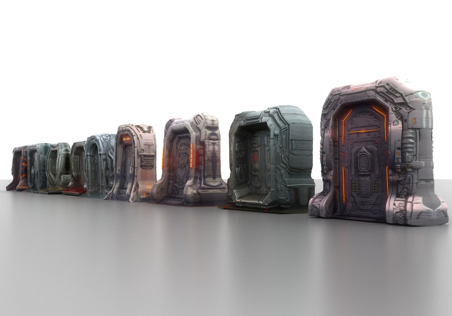 SCI FI GATE DOOR PACK 9 3D - TurboSquid 2064007