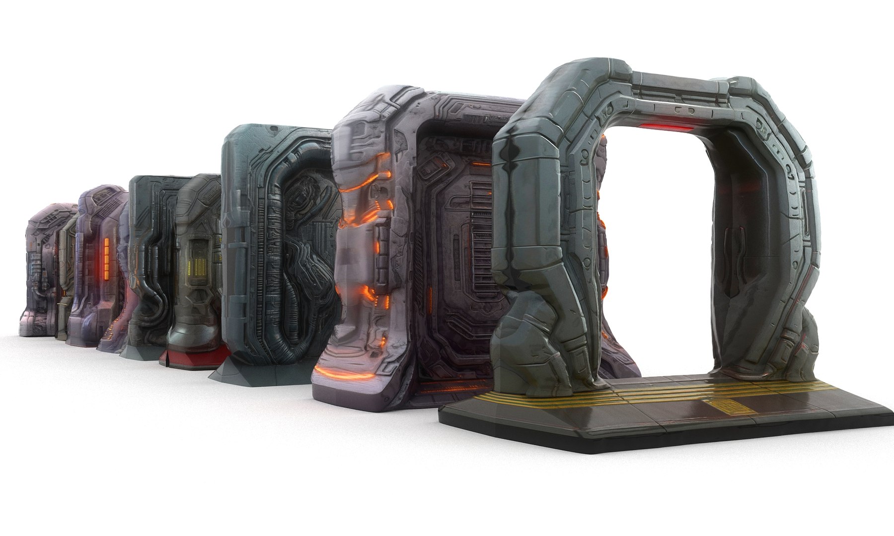 SCI FI GATE DOOR PACK 9 3D - TurboSquid 2064007