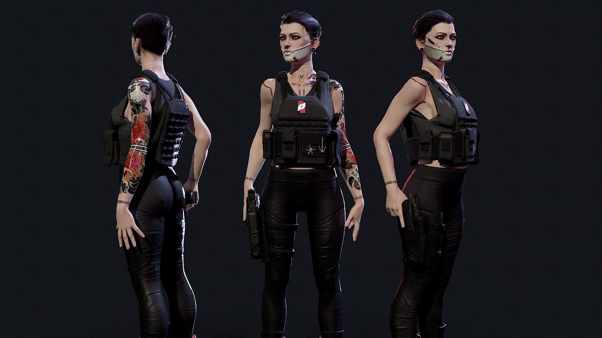 Cyberpunk Mercenary Low-poly 3D Model - TurboSquid 2134872