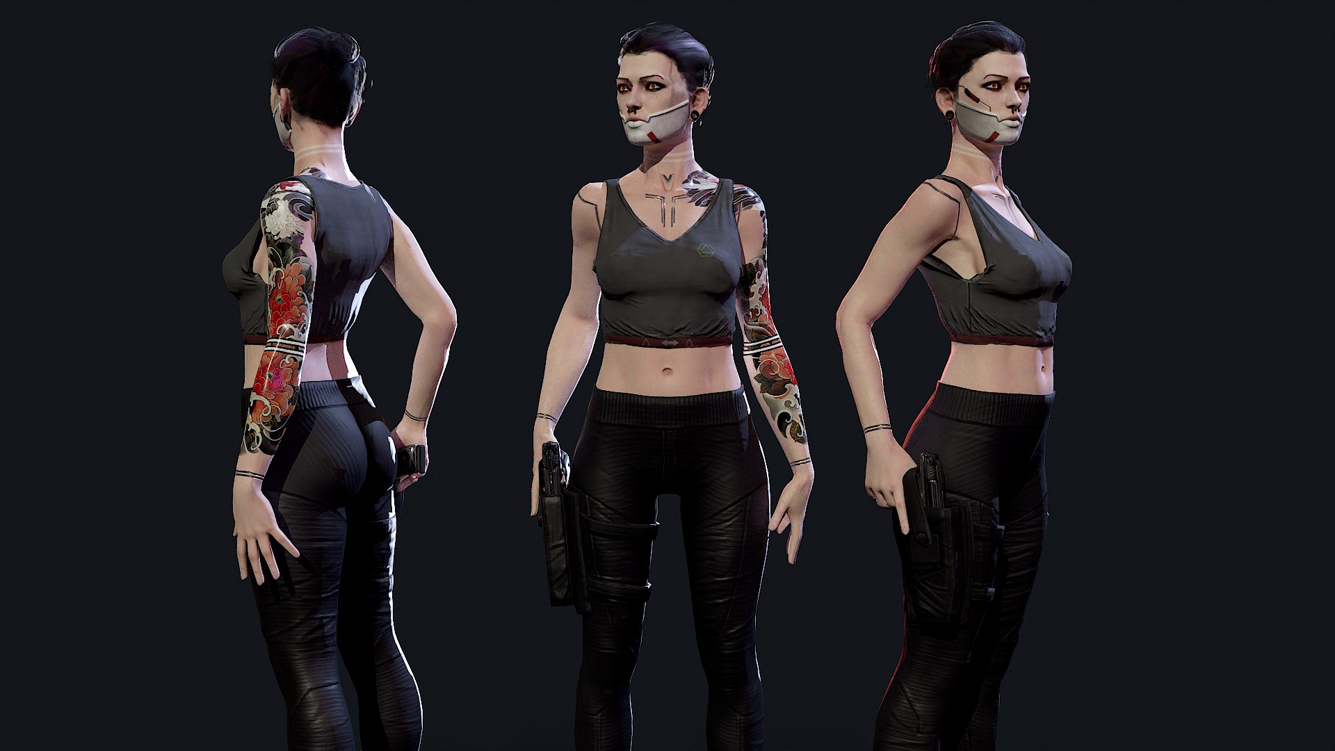 Cyberpunk Mercenary Low-poly 3D Model - TurboSquid 2134872