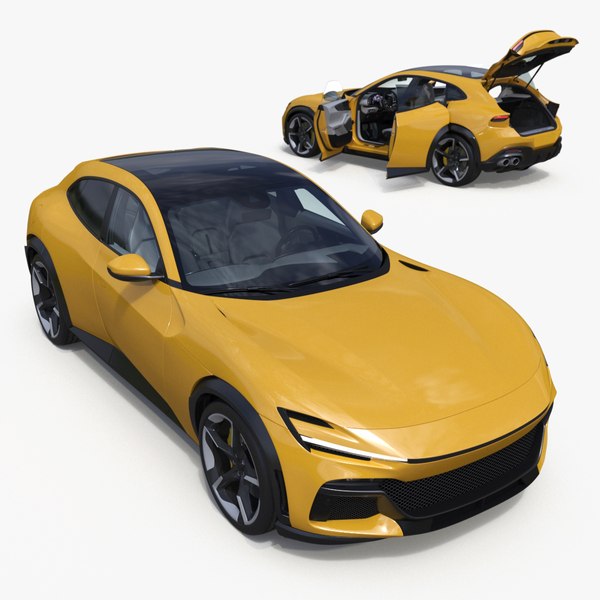 modelo 3d Auto deportivo crossover extremo de color amarillo ...