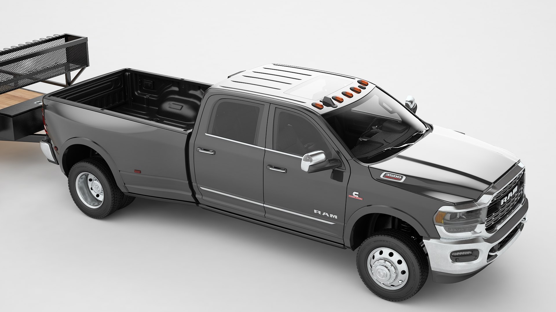 Dodge Ram 3500 HD 2021 with Landscape Pro Trailer 01 3D model ...