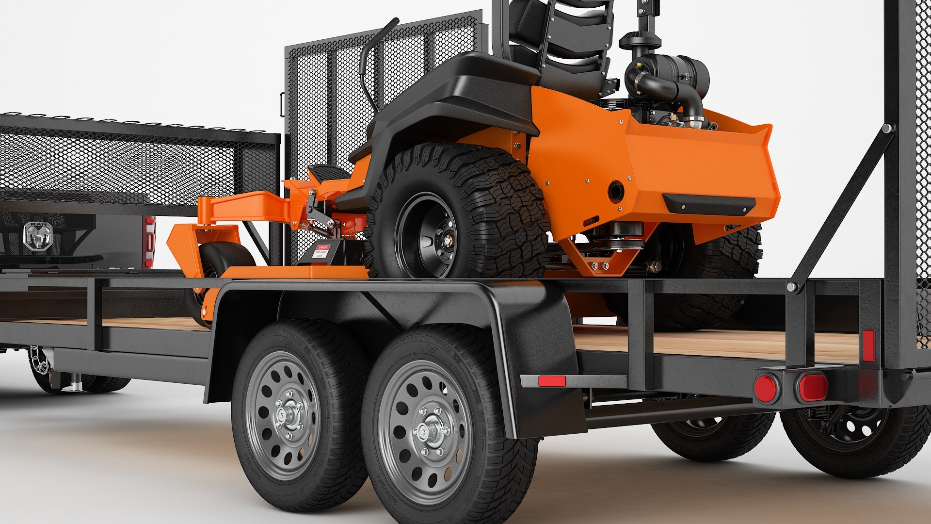 Dodge Ram 3500 HD 2021 with Landscape Pro Trailer 01 3D model ...