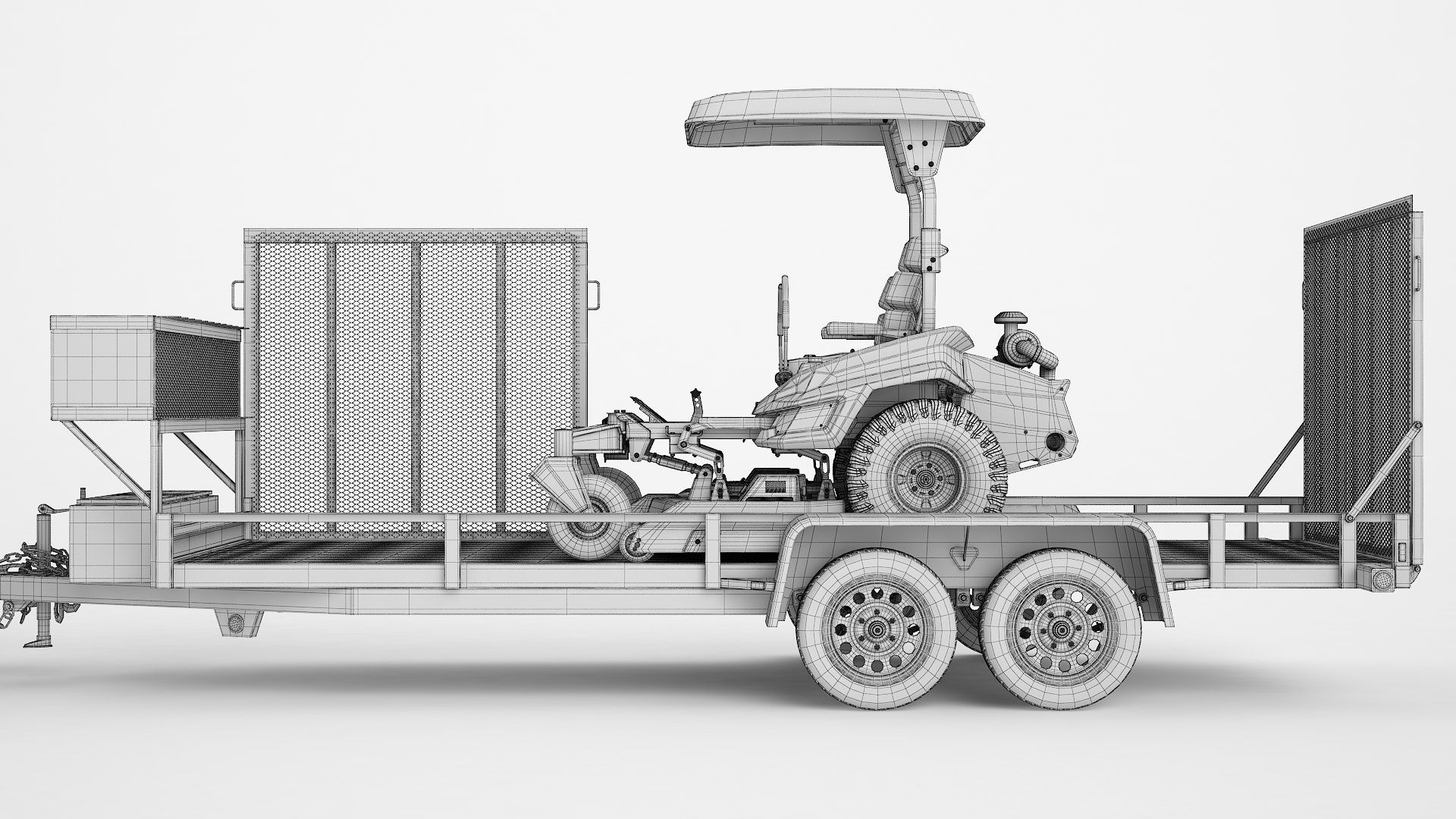 Dodge Ram 3500 HD 2021 with Landscape Pro Trailer 01 3D model ...