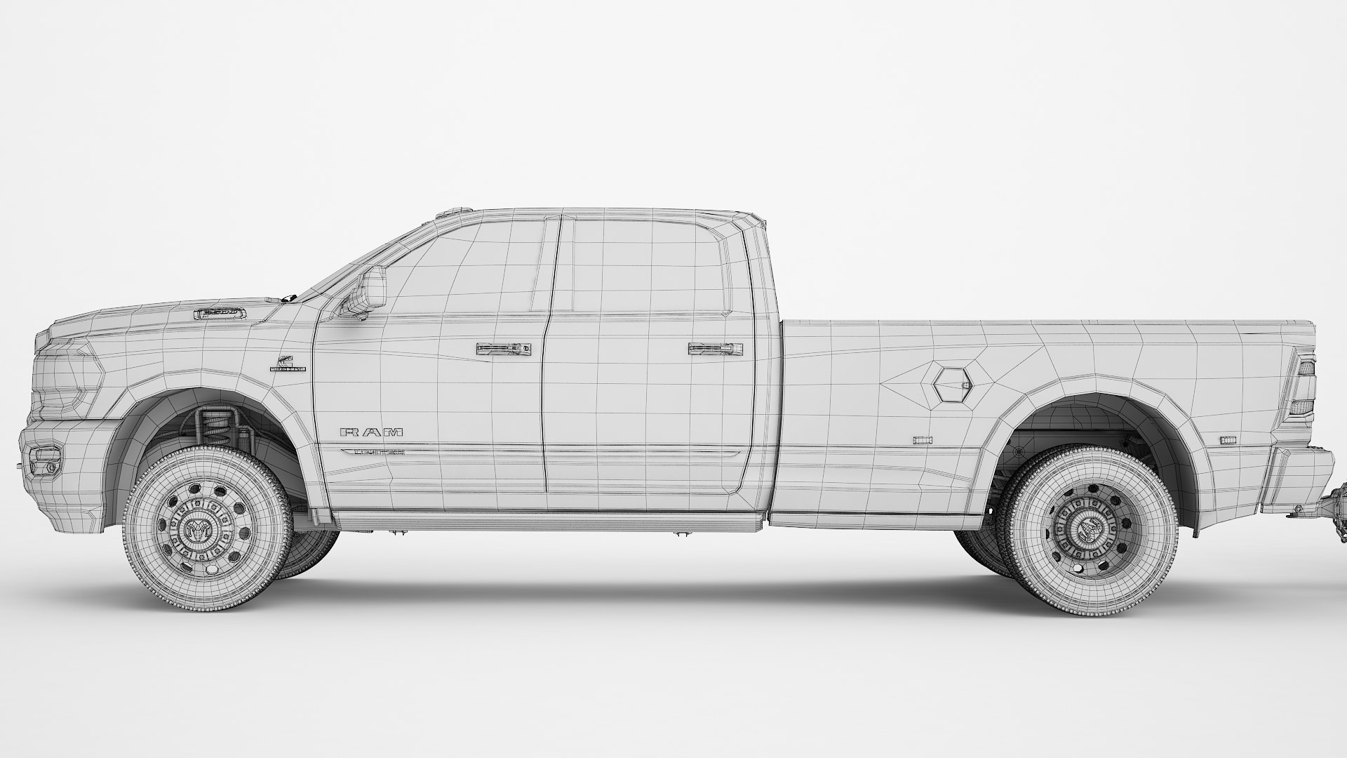 Dodge Ram 3500 HD 2021 with Landscape Pro Trailer 01 3D model ...