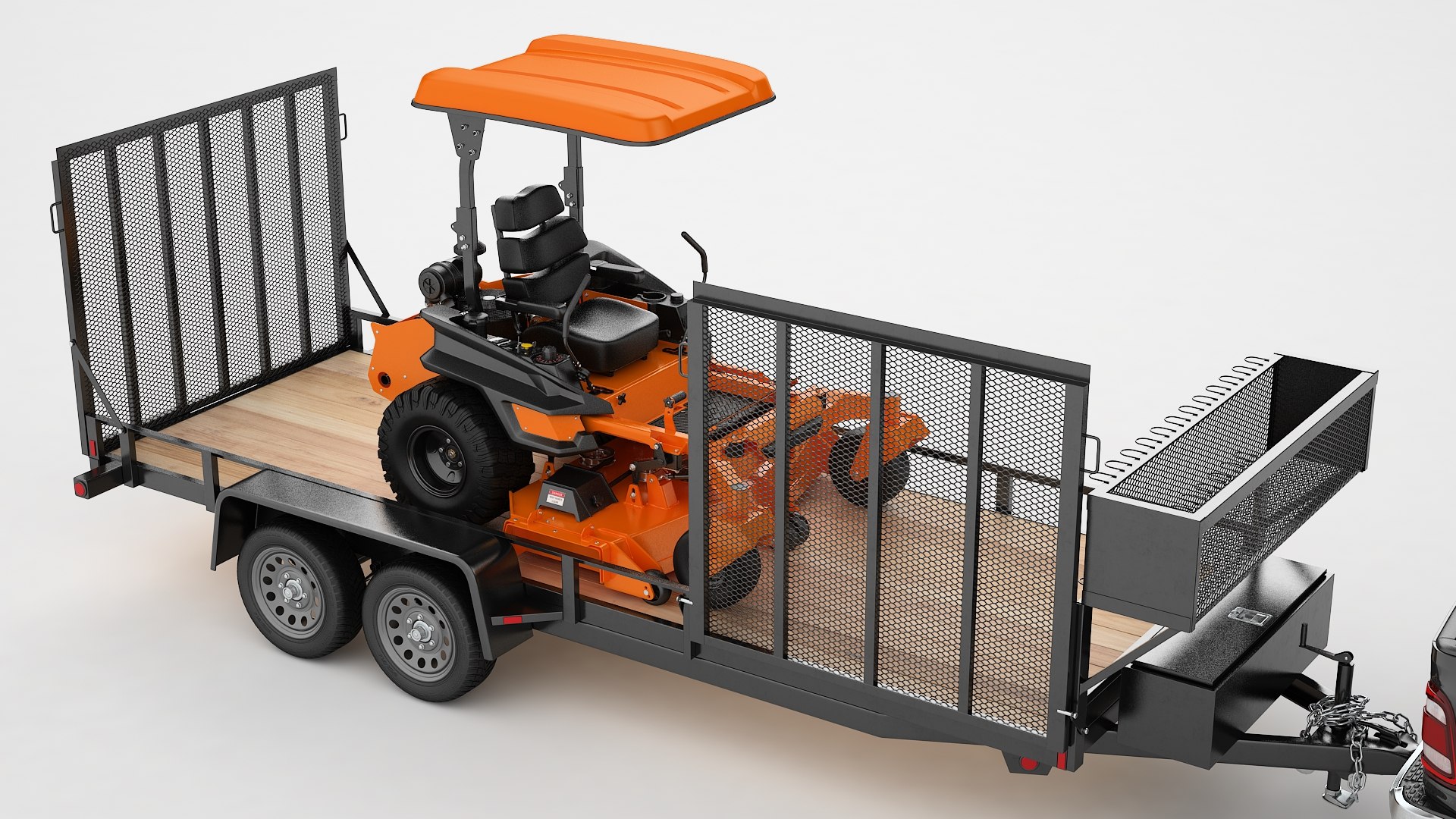 Dodge Ram 3500 HD 2021 with Landscape Pro Trailer 01 3D model ...