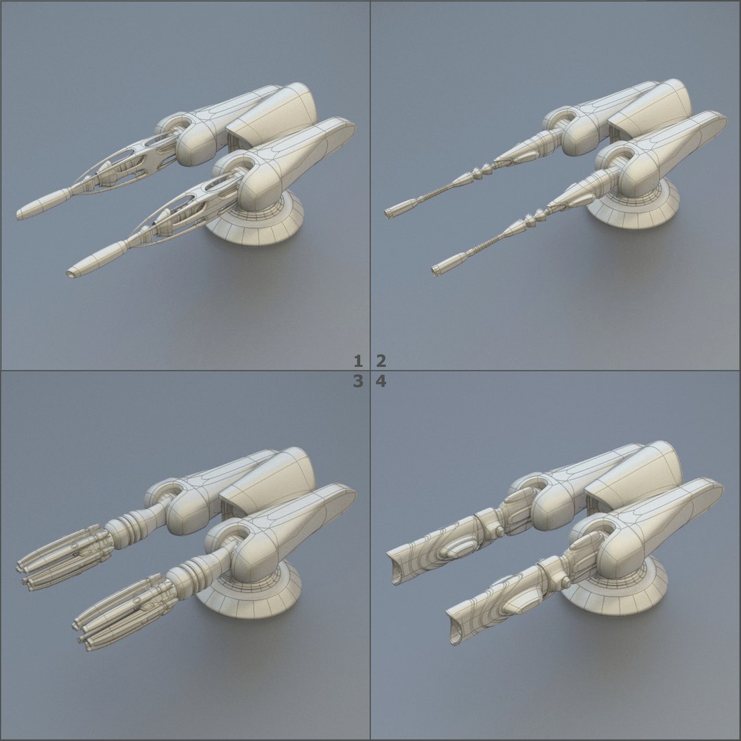 3d Model Of Modular Gun