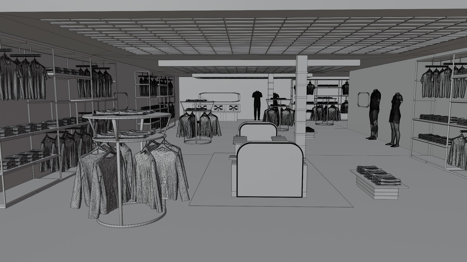 3D Clothing Store Interior Model - TurboSquid 2157379
