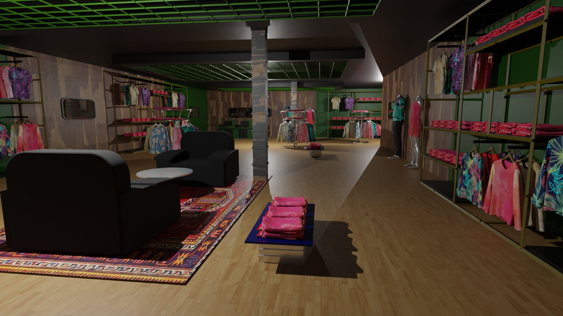 3D Clothing Store Interior Model - TurboSquid 2157379