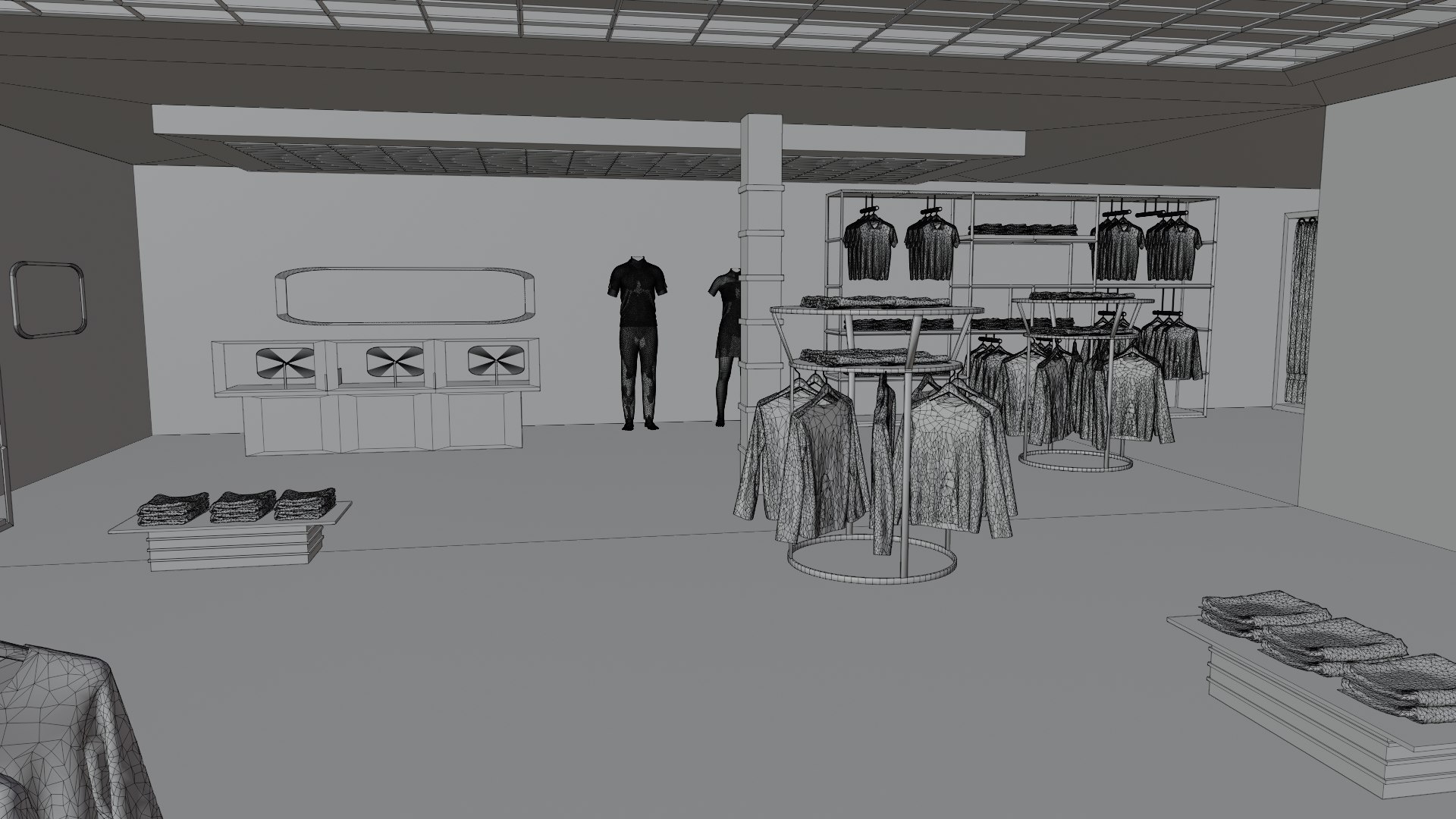 3D Clothing Store Interior Model - TurboSquid 2157379