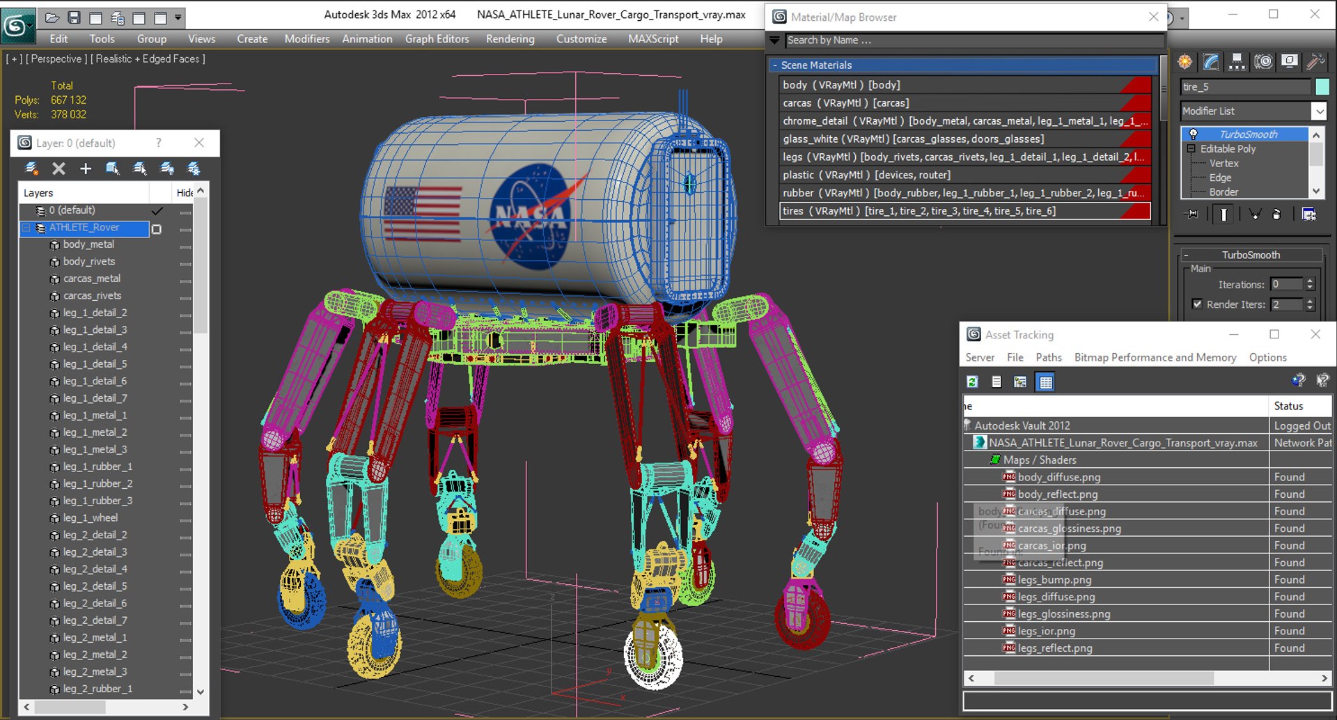 3D model nasa athlete lunar rover - TurboSquid 1318090