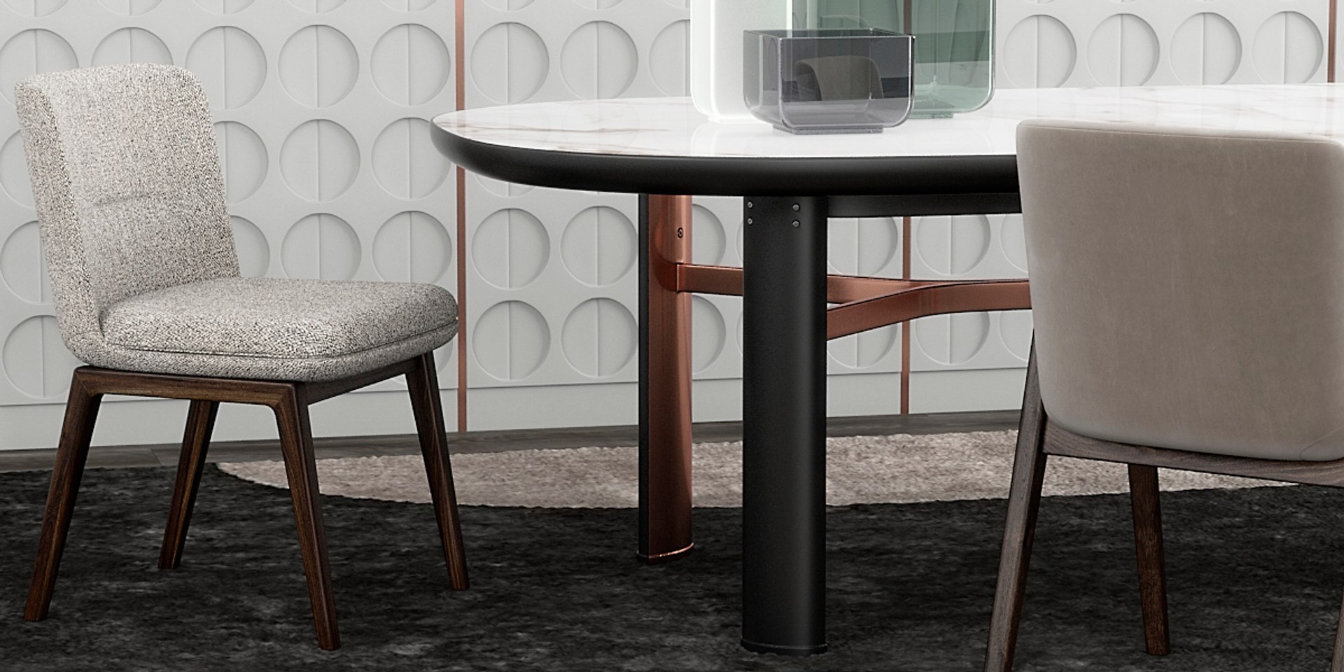 Minotti Lance Chair Set Model - TurboSquid 1281424