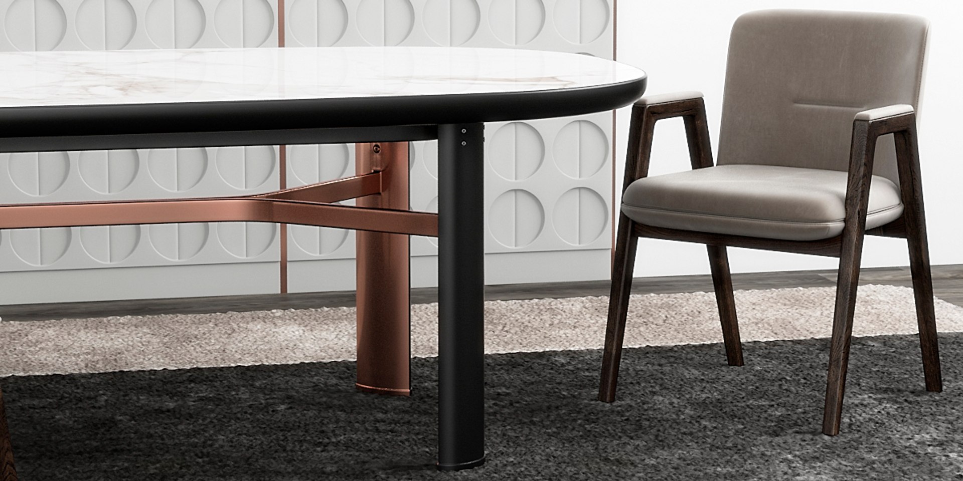 Minotti Lance Chair Set Model - TurboSquid 1281424