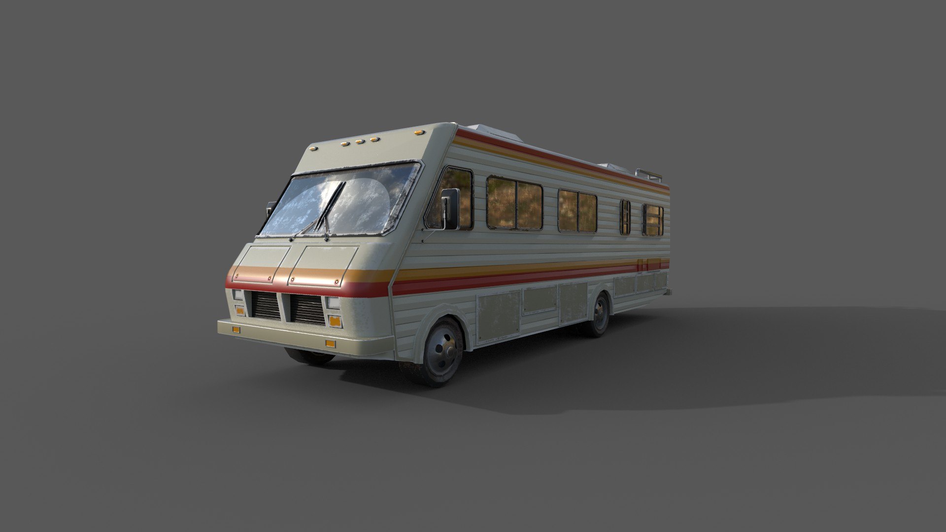 3D Model 1986 Fleetwood Bounder RV Breaking Bads Caravan Low-poly 3D ...