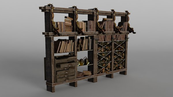 3D модель Medieval bookcase - TurboSquid 2051201