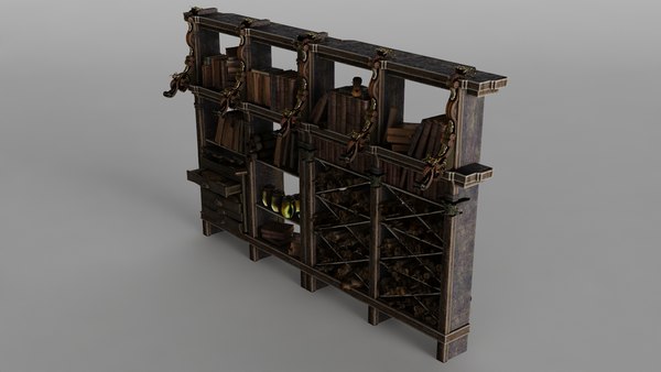 modelo 3d Medieval bookcase - TurboSquid 2051201