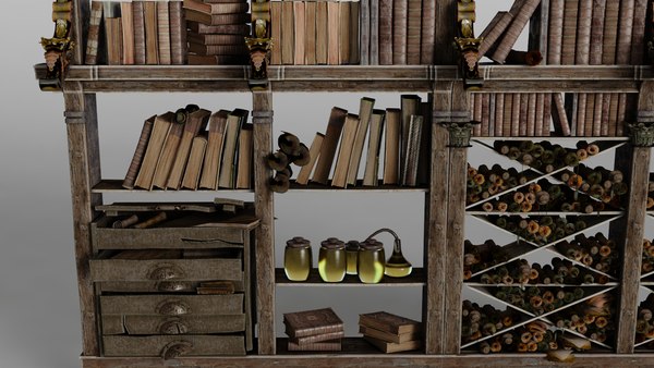 modelo 3d Medieval bookcase - TurboSquid 2051201