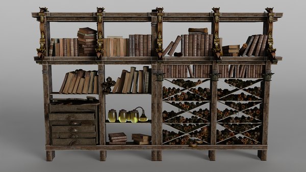 modelo 3d Medieval bookcase - TurboSquid 2051201