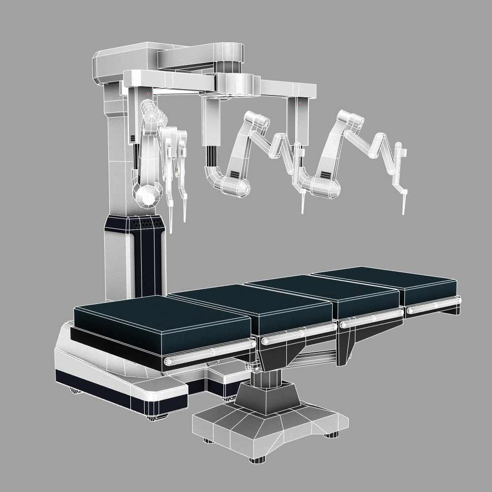 robotic surgery device operating table 3d model