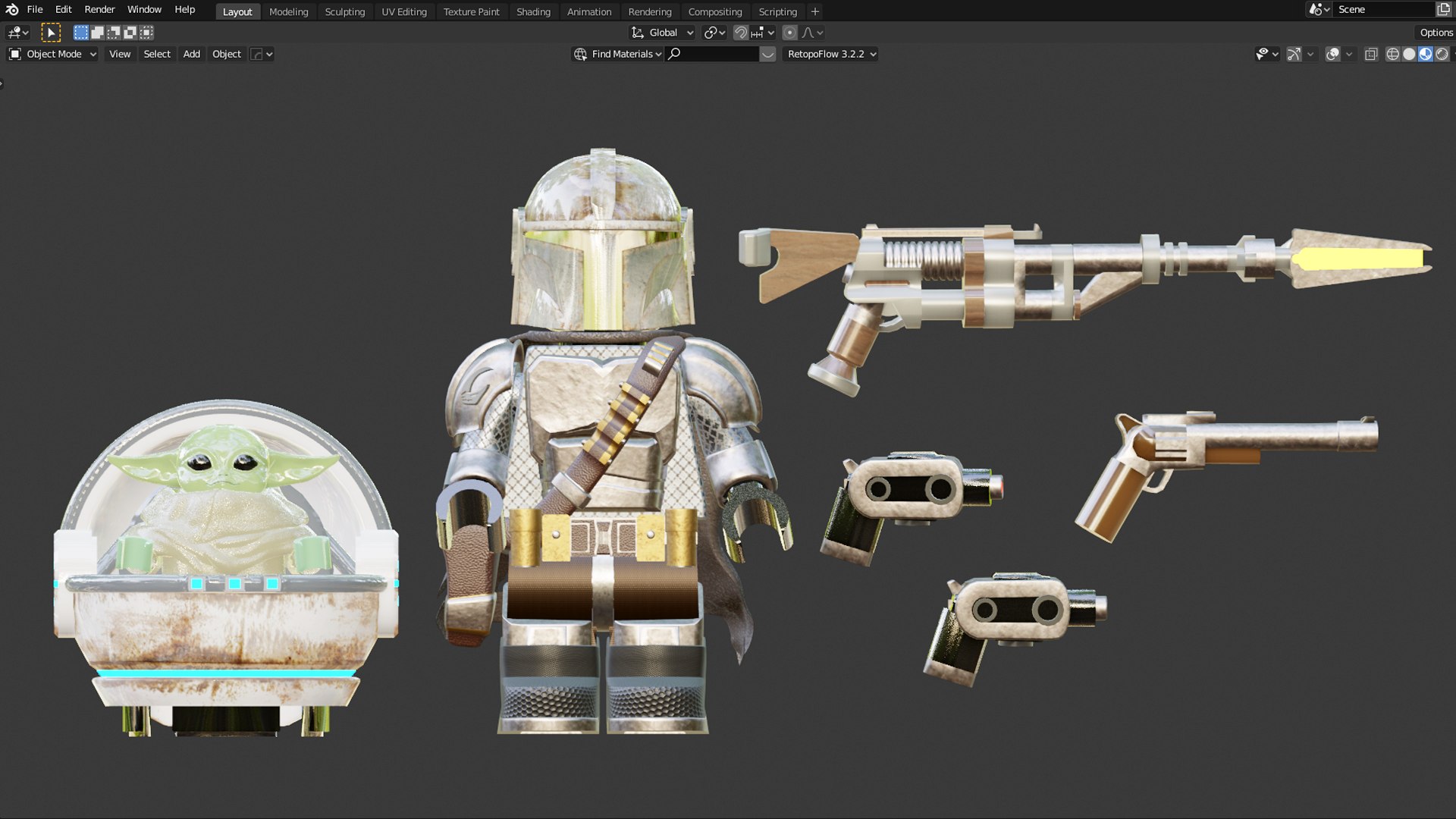Mandalorian And Grogu 3D Model - TurboSquid 2142042