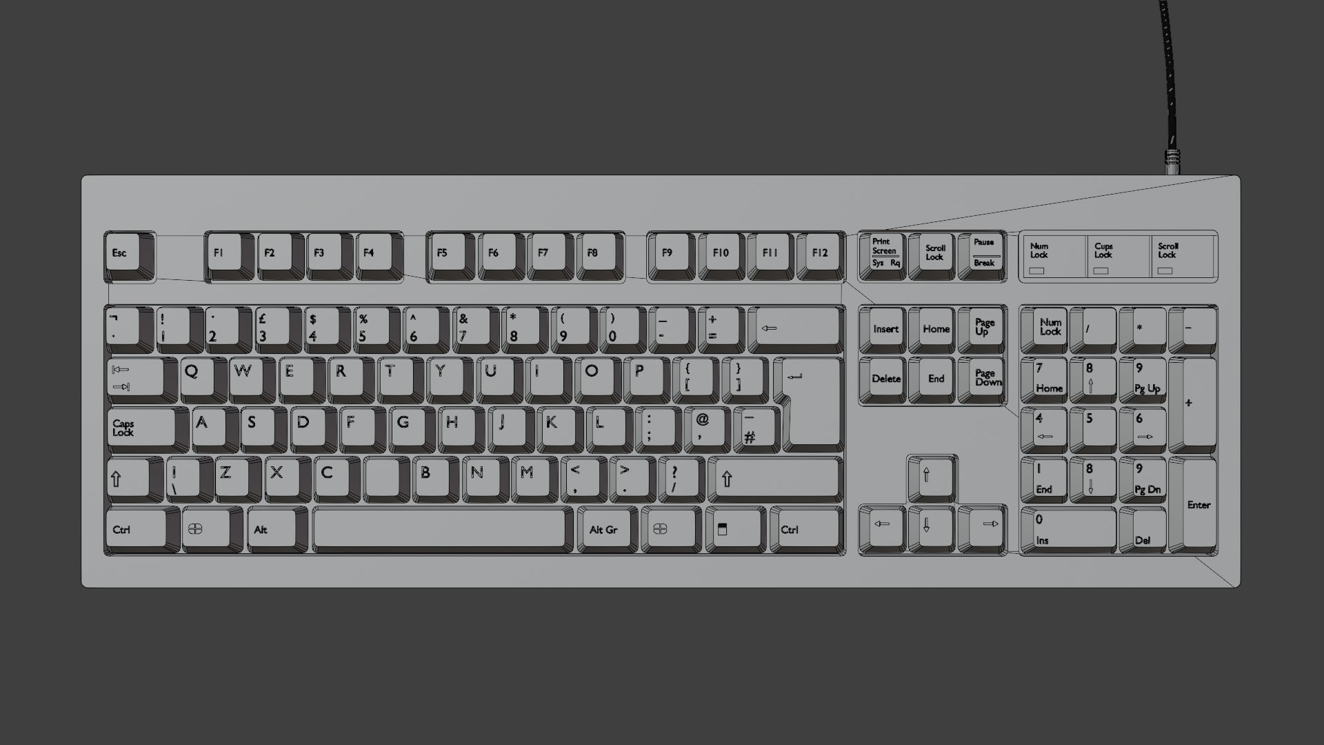 3D Old Keyboard - TurboSquid 1851402