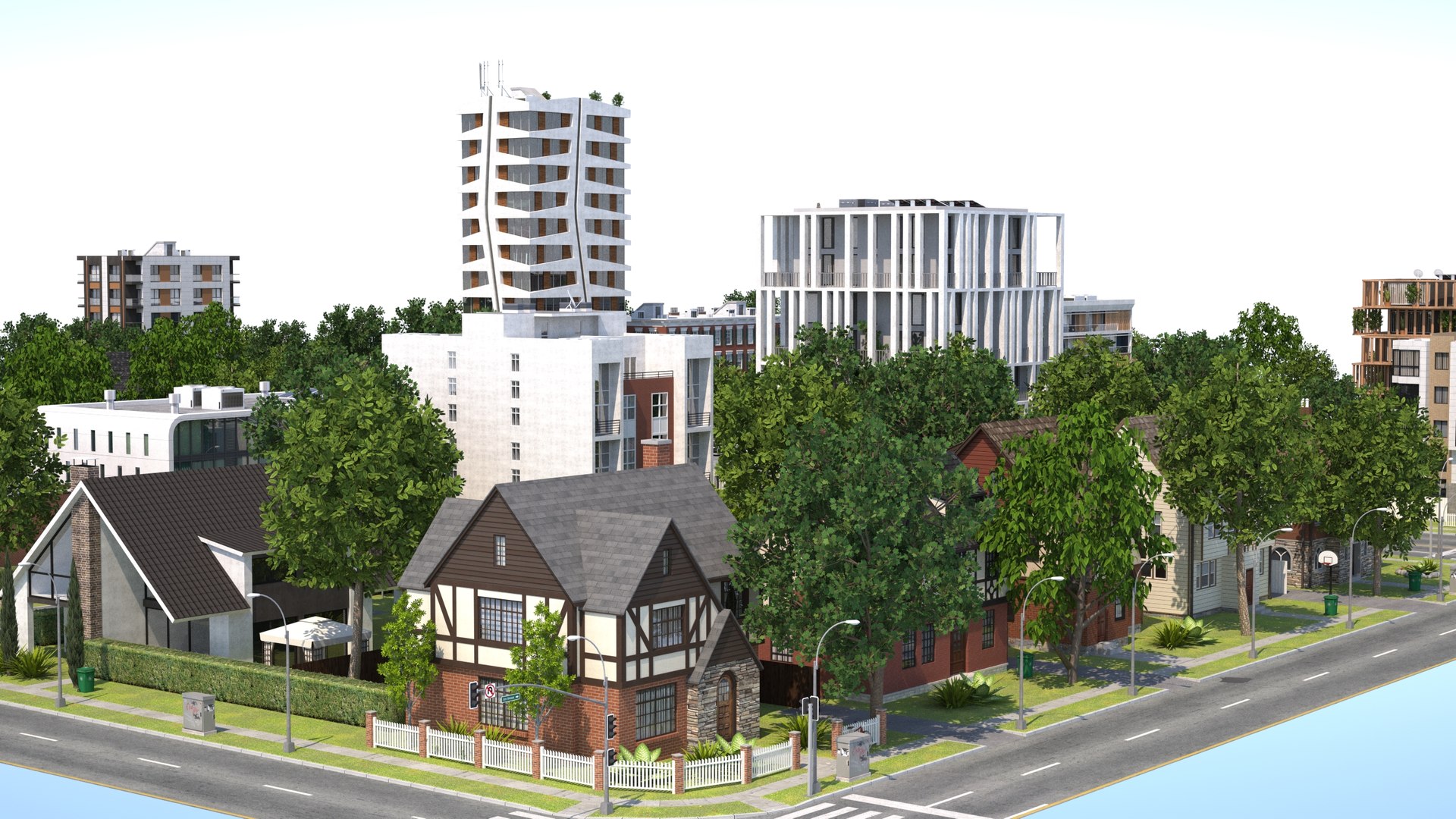 3D Suburb City Model - TurboSquid 2068909