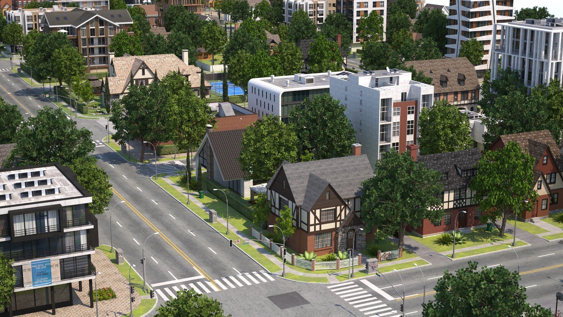 3D Suburb City Model - TurboSquid 2068909