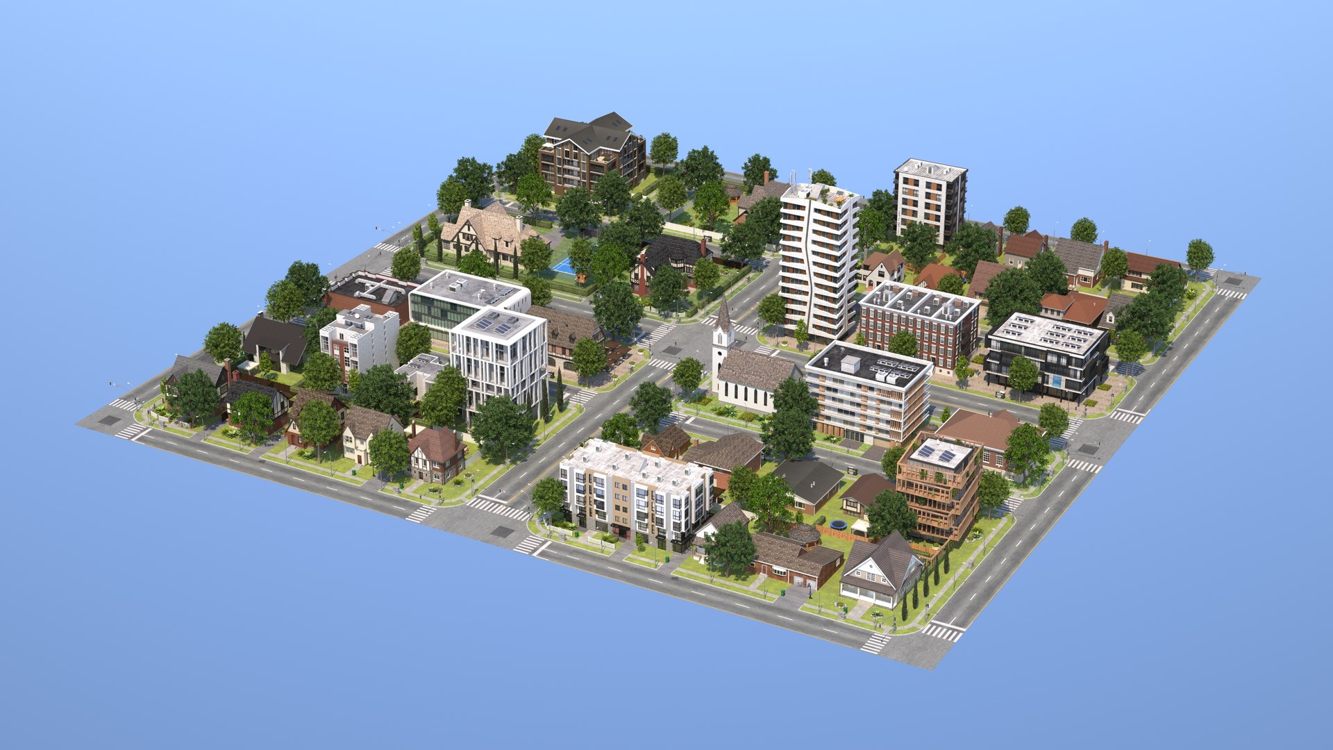 3D Suburb City model - TurboSquid 2068909