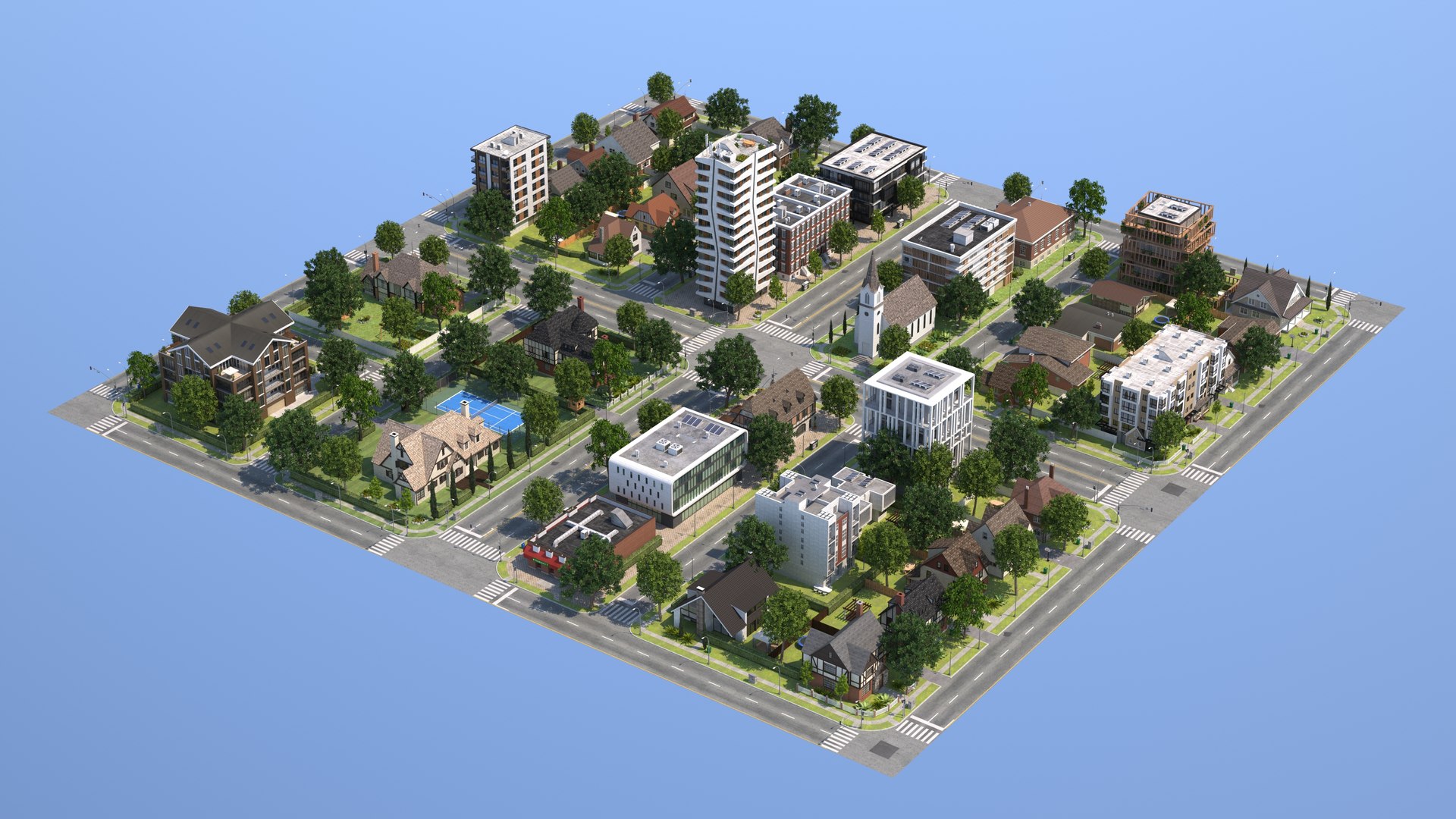 3D Suburb City model - TurboSquid 2068909