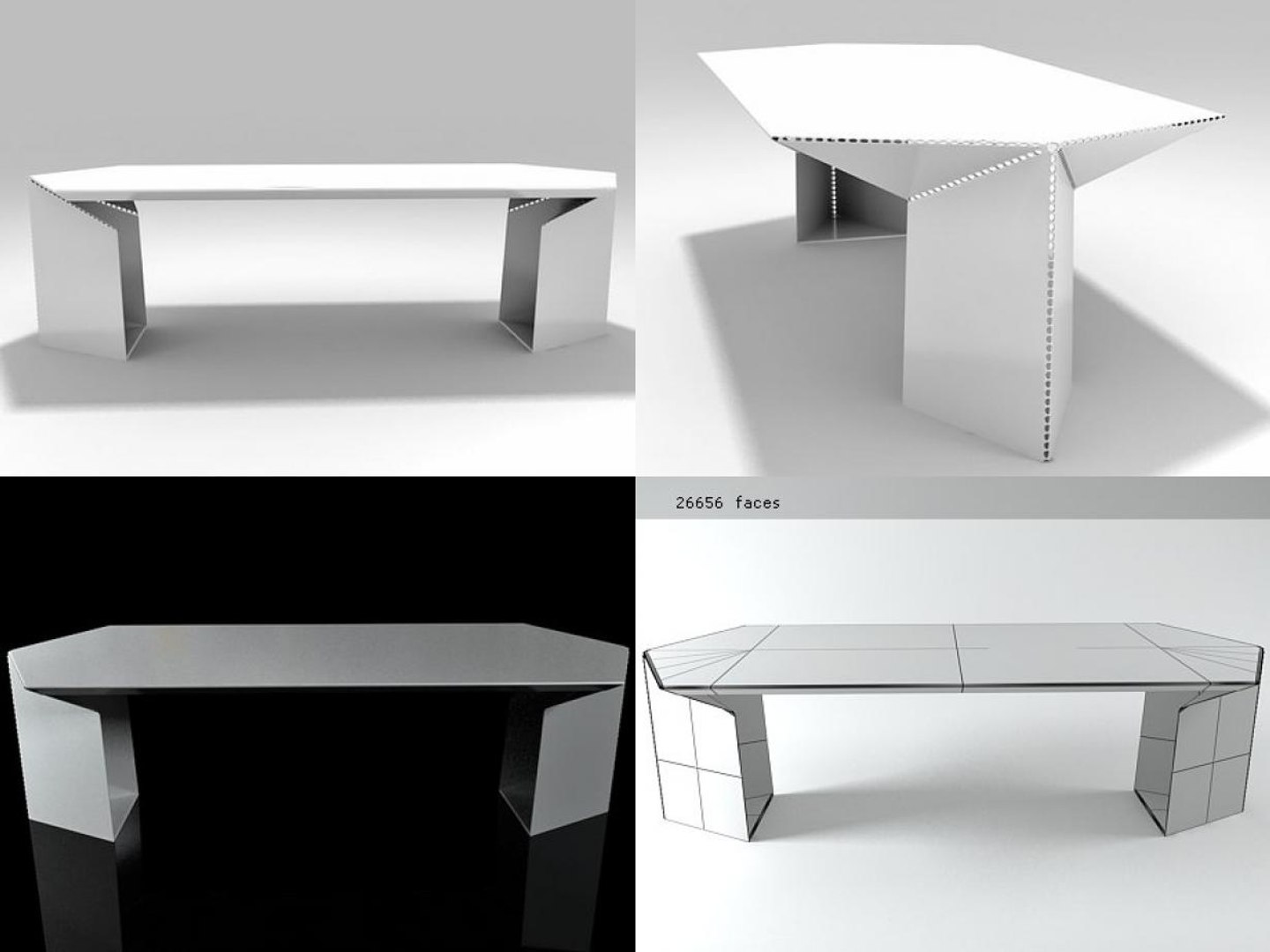 Bent Table 3D Model - TurboSquid 1184341