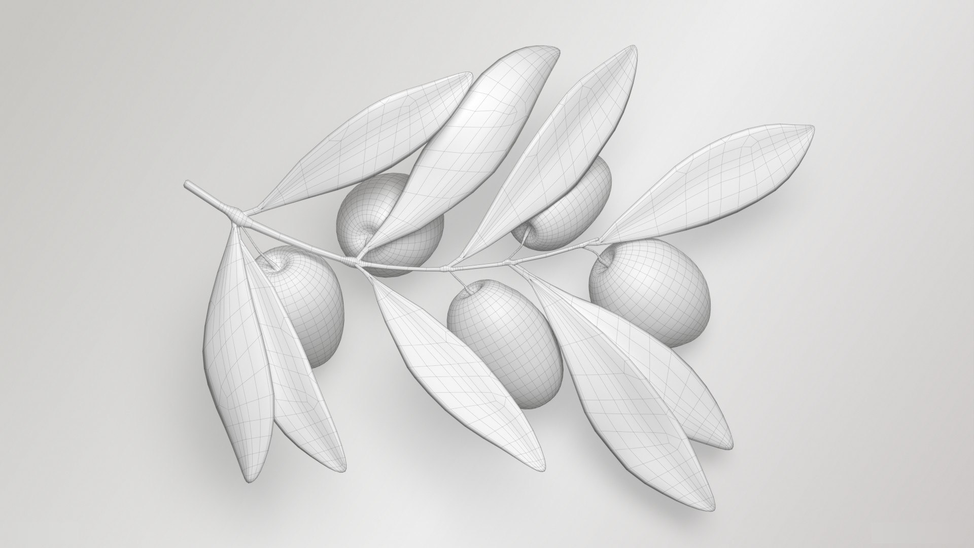 Green Olive Branch 3D Model - TurboSquid 2267946