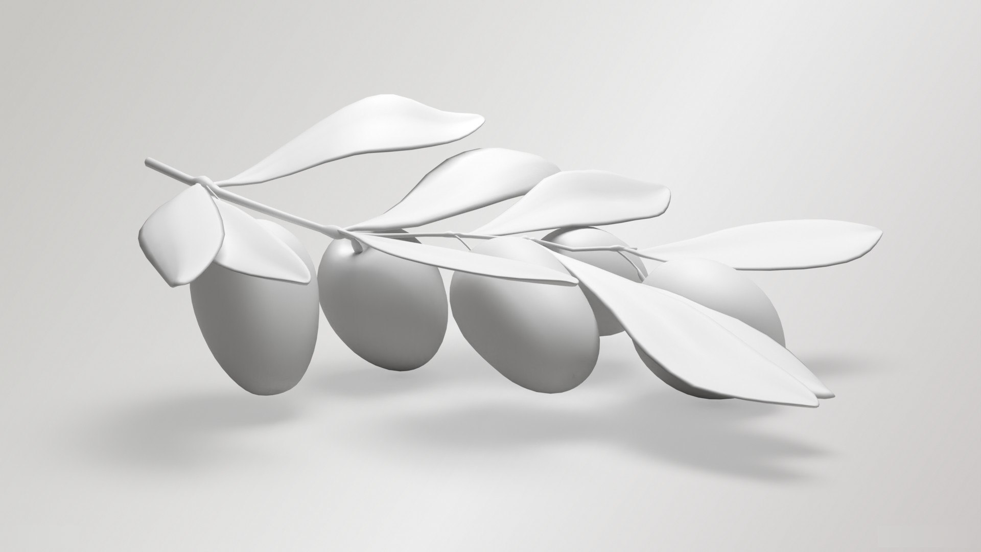 Green Olive Branch 3D Model - TurboSquid 2267946