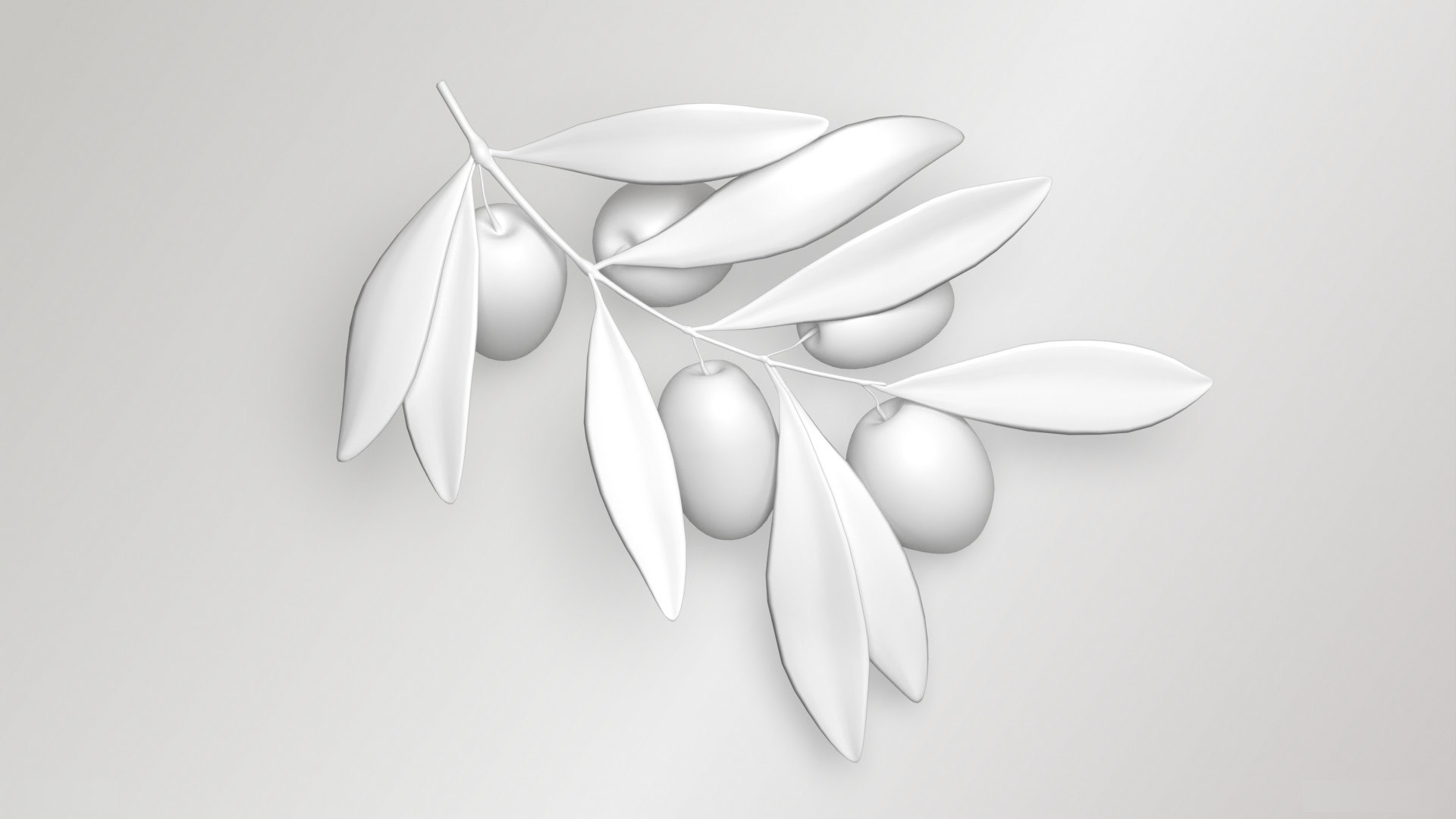 Green Olive Branch 3D Model - TurboSquid 2267946