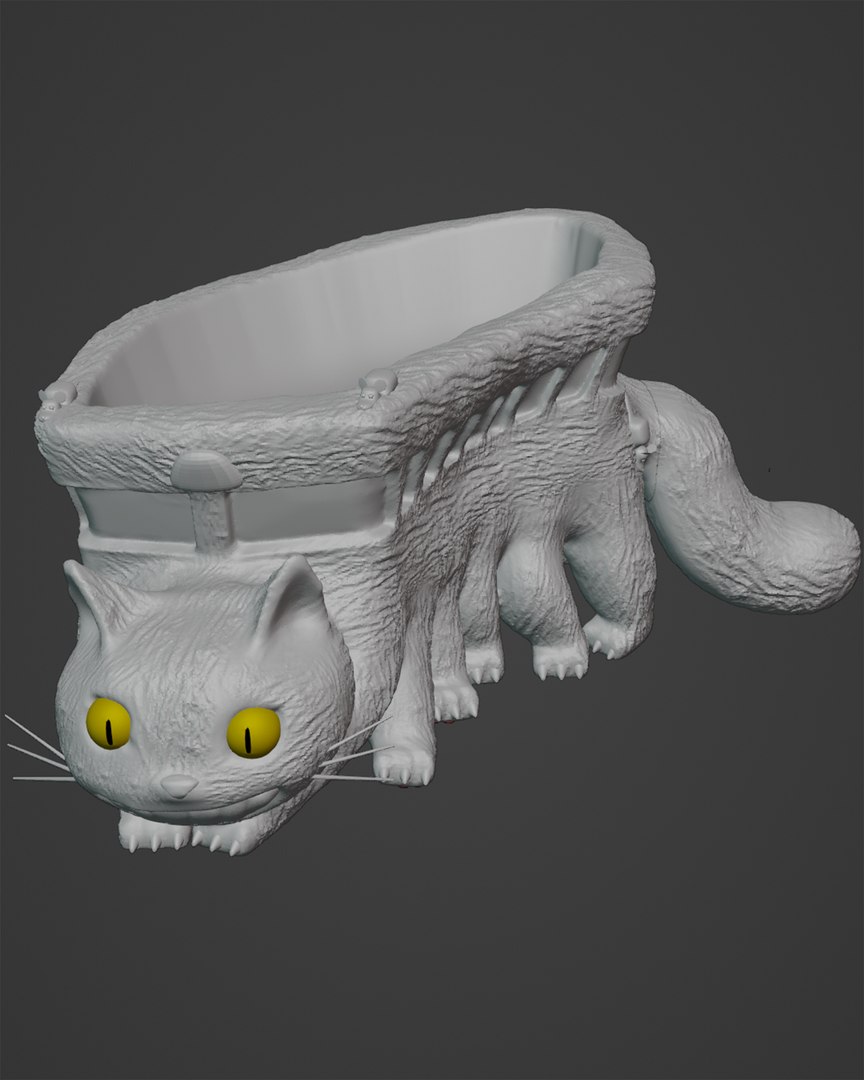 3D STL Catbus Planter - TurboSquid 2221211