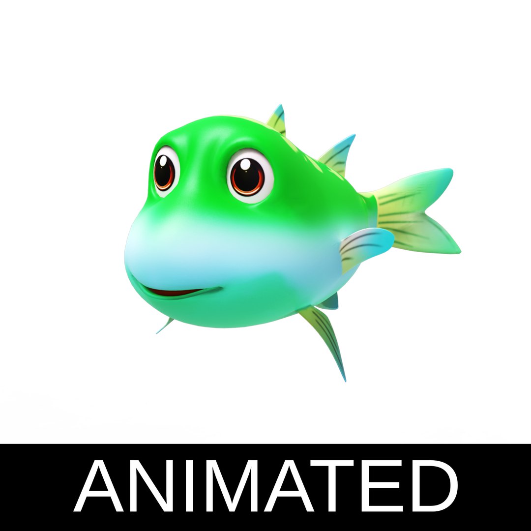 Greenback Mullet Fish Toon 3D Model - TurboSquid 1586049