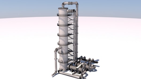 modelo 3d Columna de destilación de refinería - TurboSquid 1956855