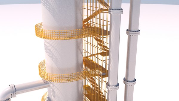 modelo 3d Columna de destilación de refinería - TurboSquid 1956855