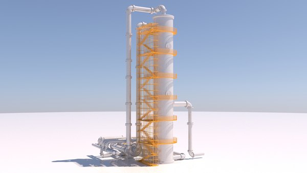 Refinery Distillation Column 3D - TurboSquid 2018867
