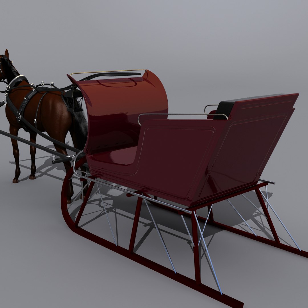 3d Horse Sled Model