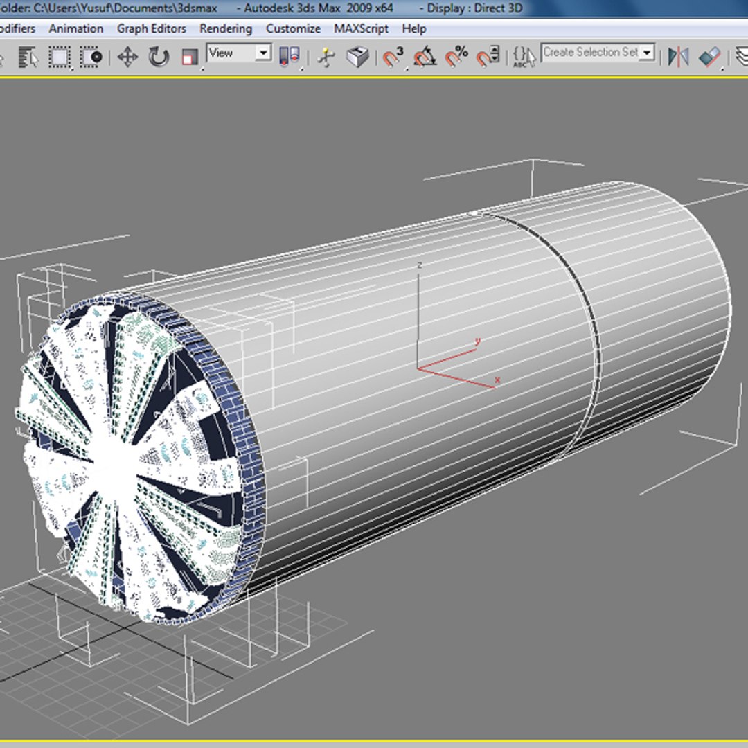 tunnel boring machine 3d max