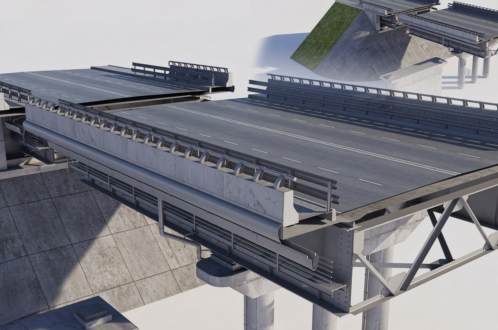 3D Highway Interchange 3D Model 3D Model - TurboSquid 2383532