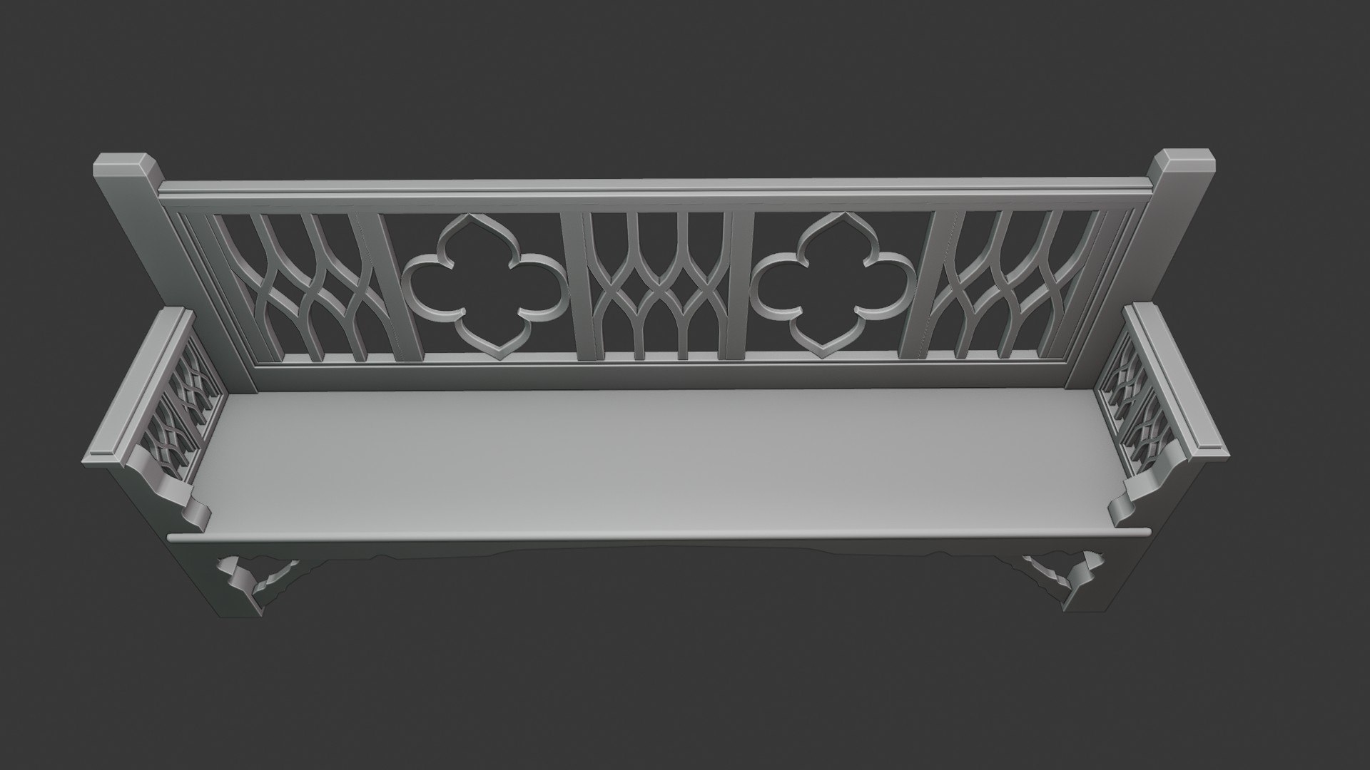 3D Gothic Medieval Wooden Bench - TurboSquid 2573936