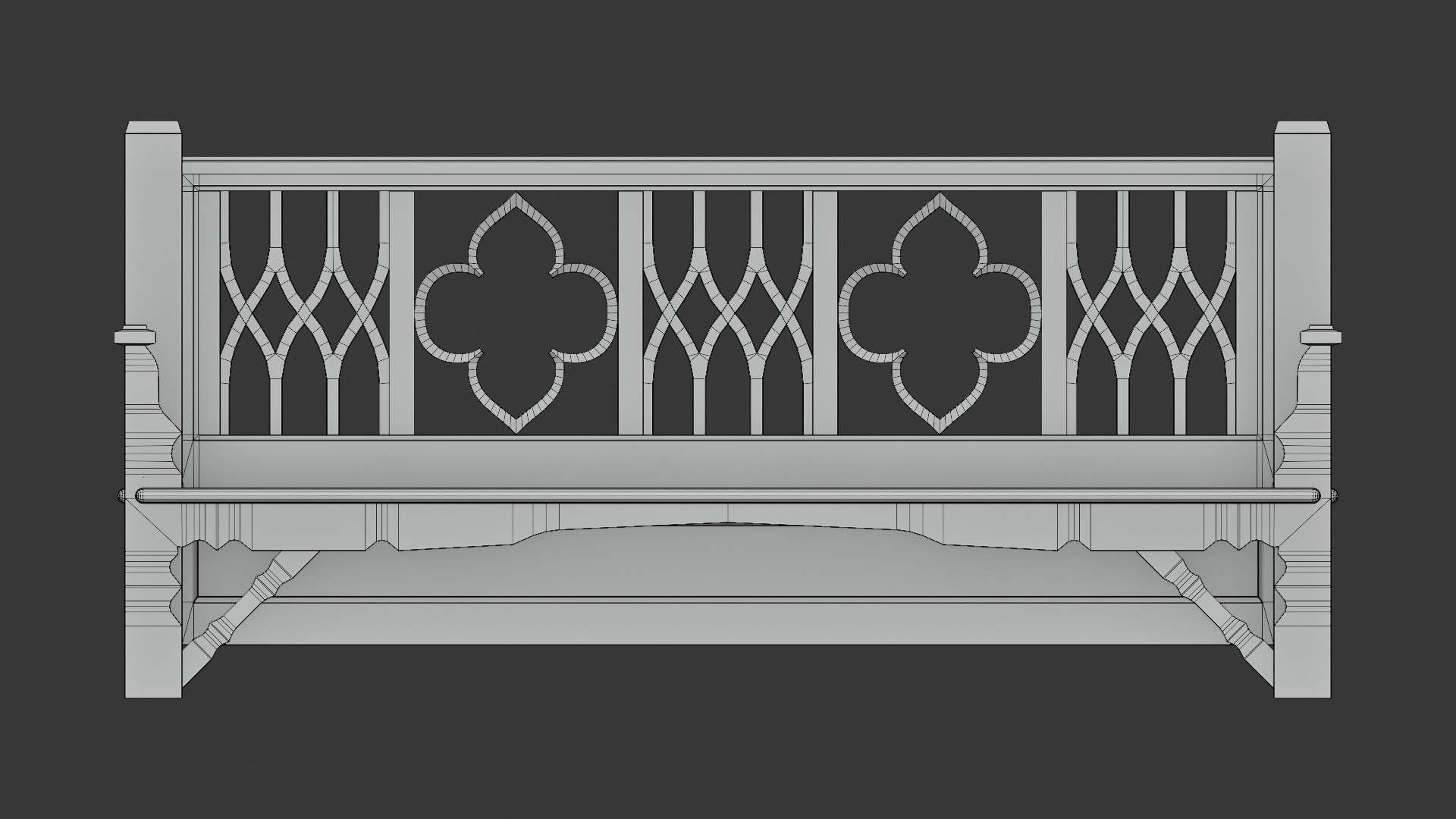 3D Gothic Medieval Wooden Bench - TurboSquid 2573936