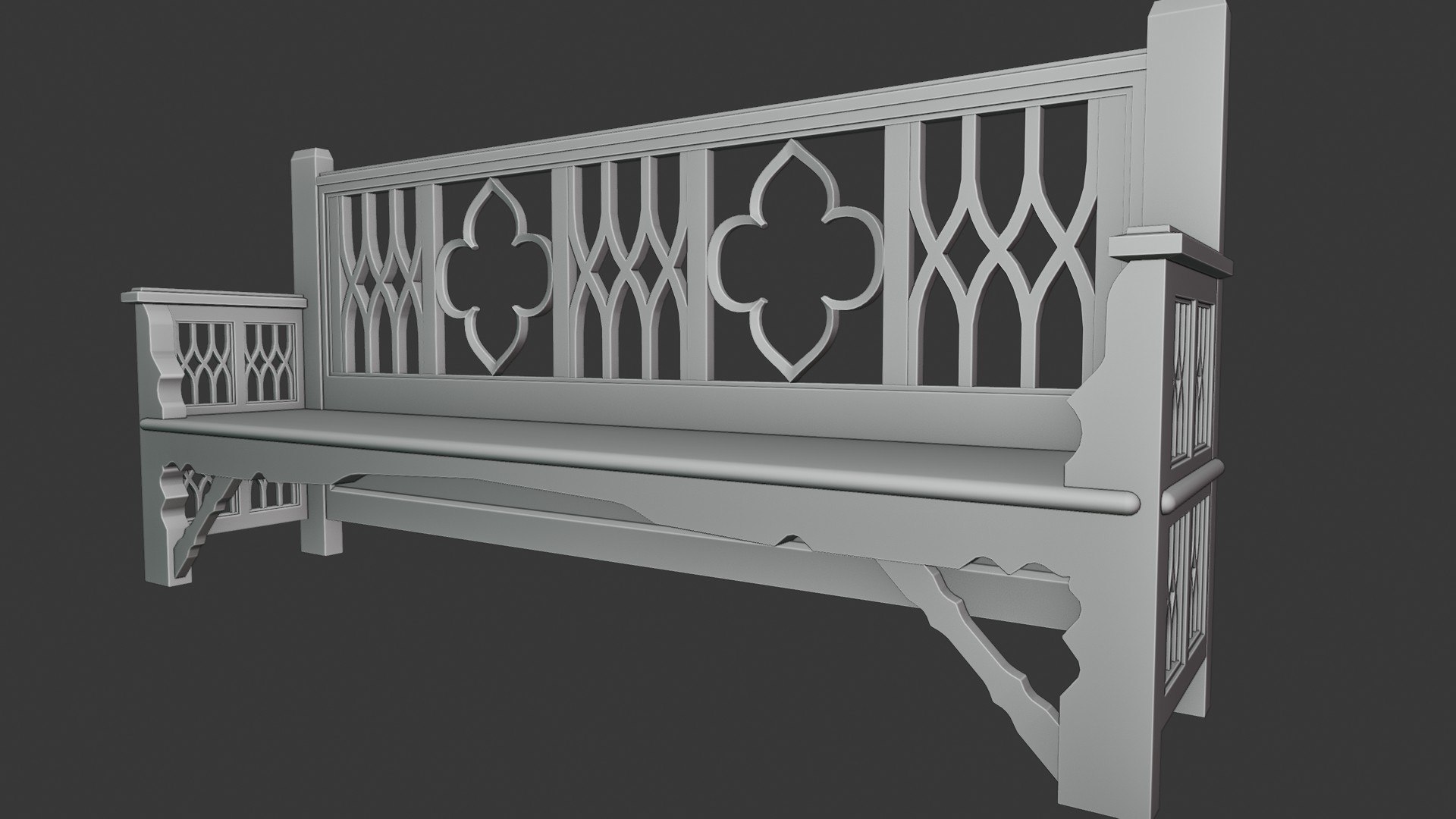 3D Gothic Medieval Wooden Bench - TurboSquid 2573936