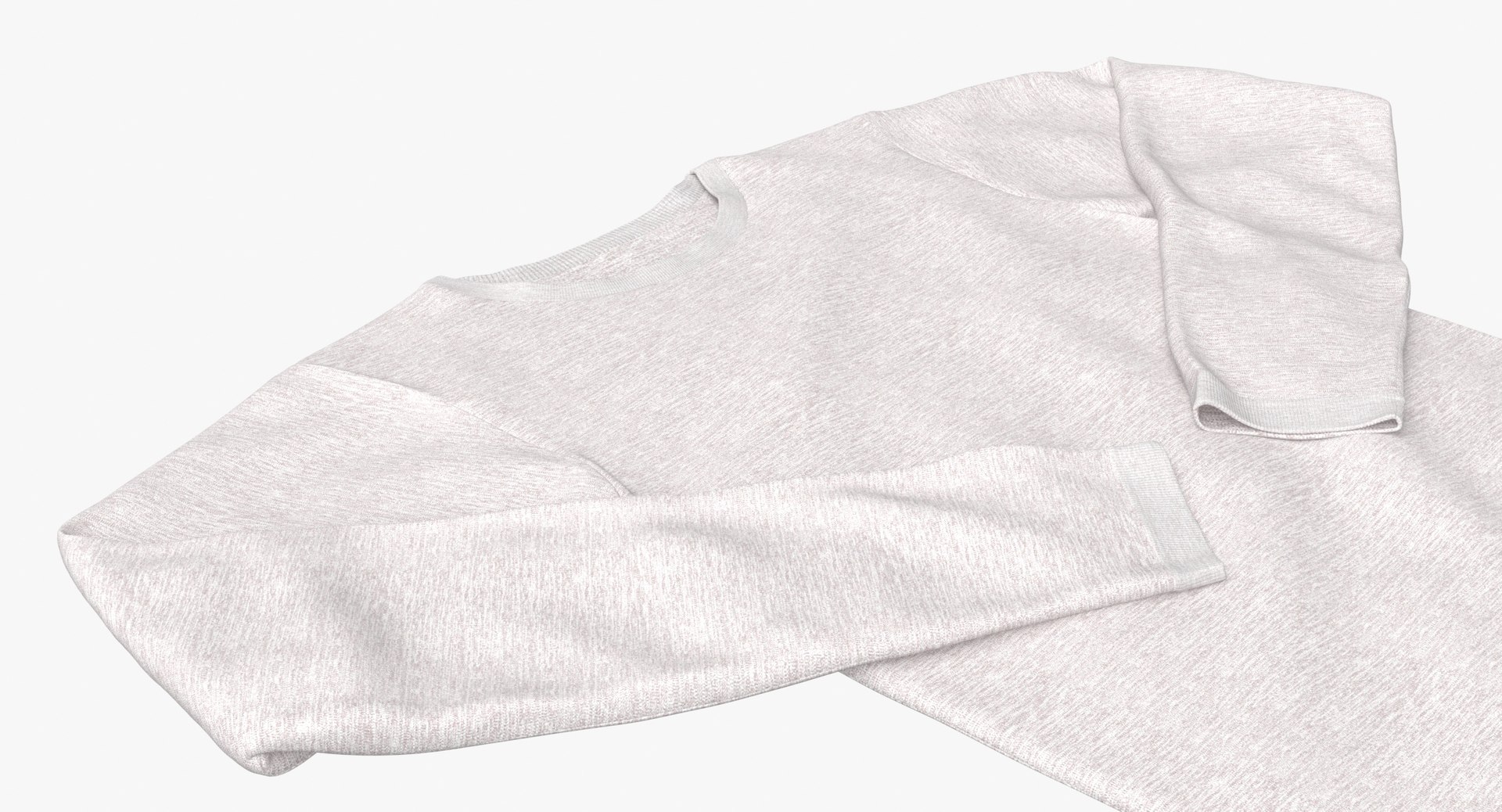 Long Sleeve Flat Male Crew Neck Pose 04 White Blank And Branded Heather ...