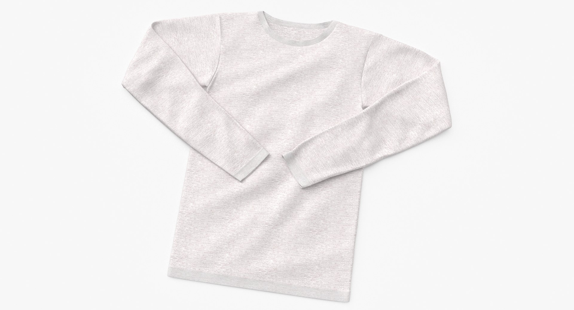 Long Sleeve Flat Male Crew Neck Pose 04 White Blank And Branded Heather ...